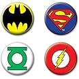 Amazon.com: Ata-Boy DC Comics 4 Piece Button Set # 3 - Batman Superman ...
