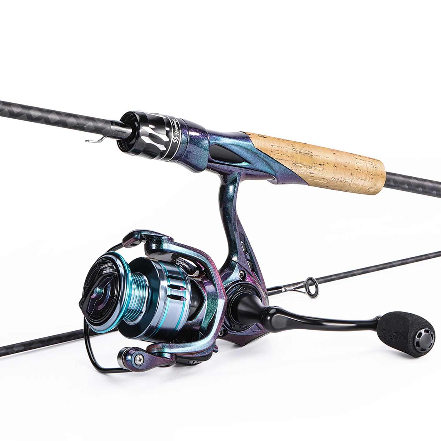 Souagyilang Chameleon Paint Spinning Fishing Rod Reel Combo,2-Section 5 ...