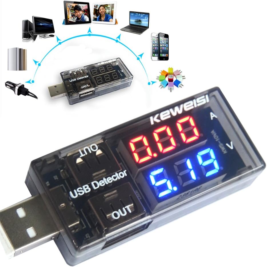 LCD Display USB Charger Capacity Current Voltage Power: Amazon.co.uk ...