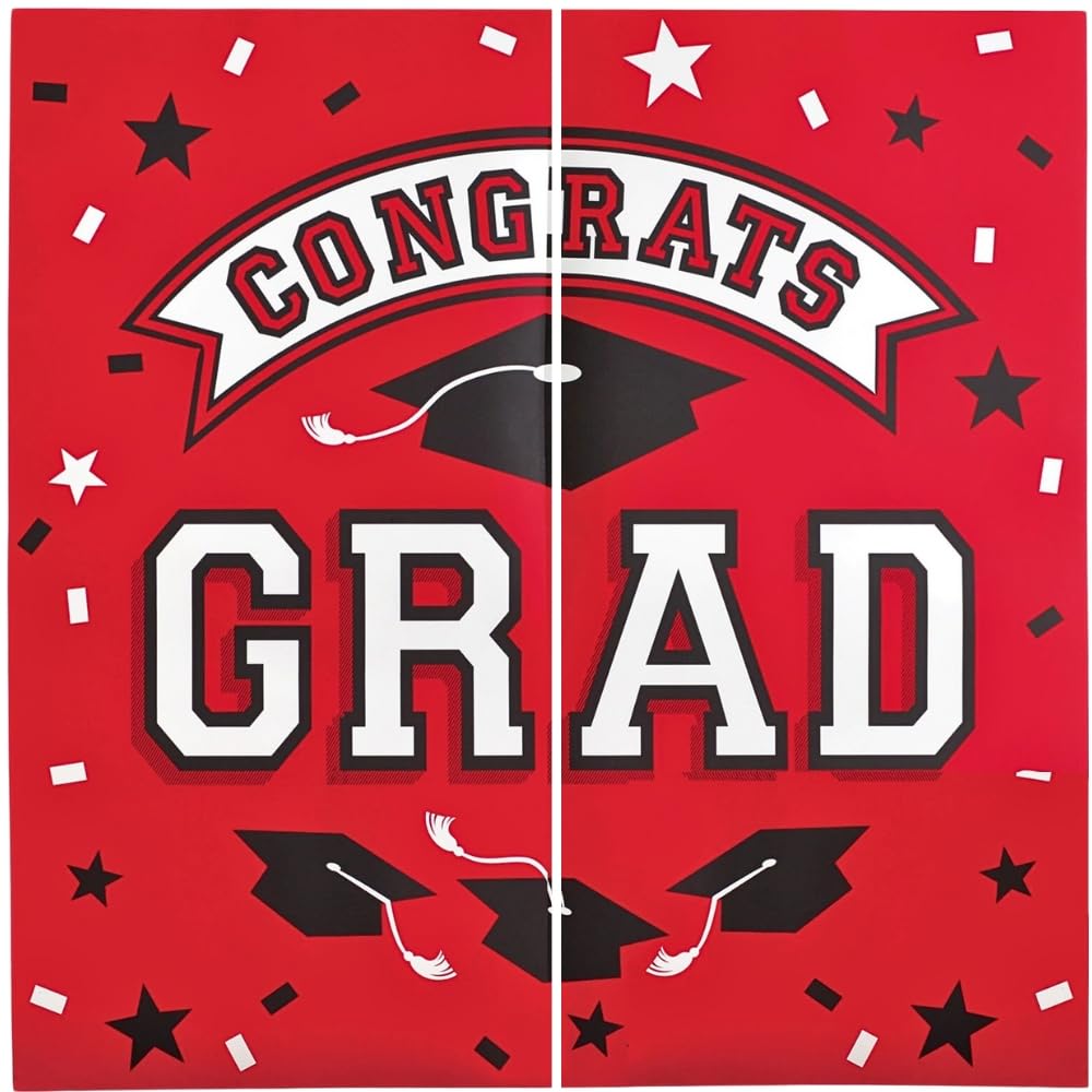 Premium Plastic Congrats Grad Backdrop - 65" x 65" (1 Set) - Graduation ...