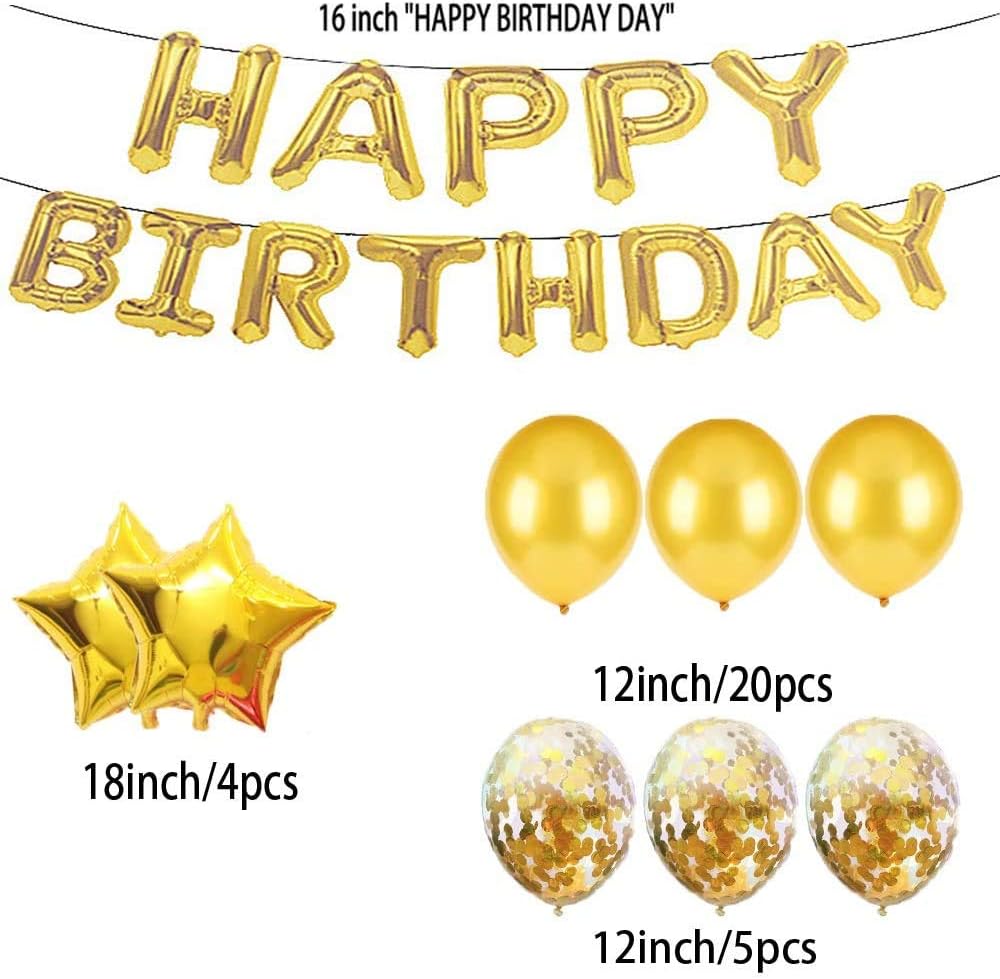14th Birthday Decorations Party Supplies,14th Birthday Balloons Gold ...