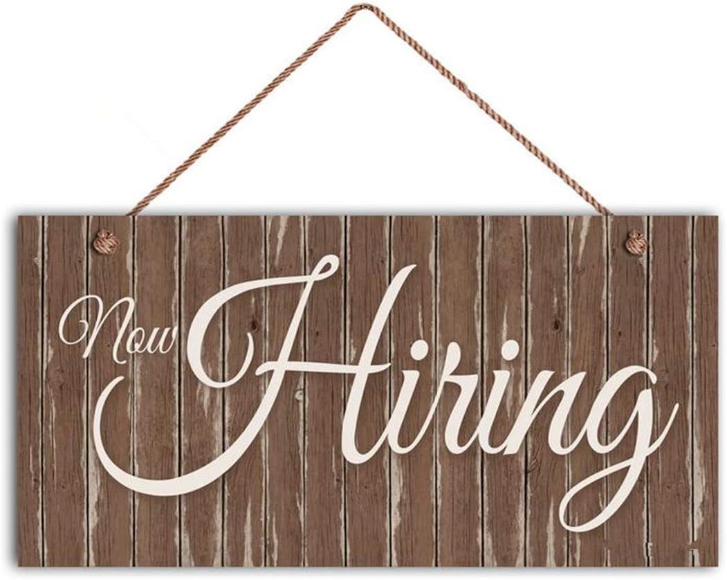 Now Hiring Sign, Restaurant Sign, Rustic Decor, 6" x 12" Sign, Cafe ...