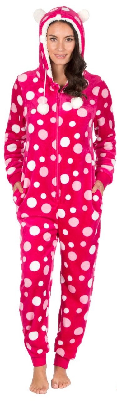 Nightwear Sash Products Ladies Hooded All in One Pyjamas Sleepsuit ...