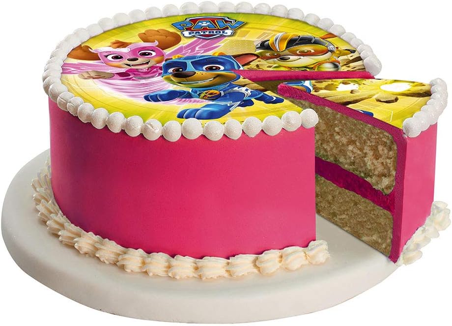 Dekora Mighty PUPS for PAW Patrol Fans Round 20cm 8 inch Edible Wafer ...