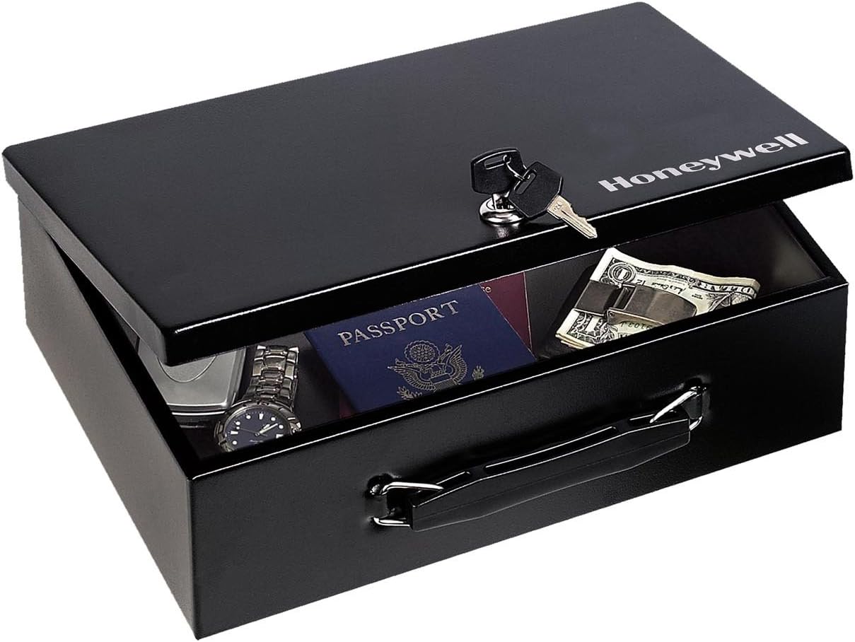 Amazon.com: Honeywell 3031 Deluxe Locking Steel Security Box, Gray ...