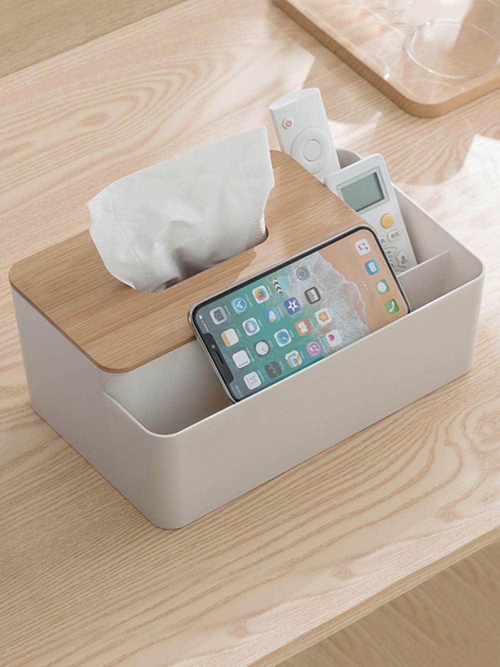 Boîte de rangement avec compartiment pour télécommande de bureau, boîte ...