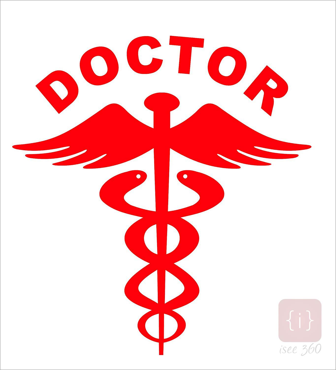 ISEE 360 2 Nos PVC Reflective Doctor Decal/Sticker for Any Car (Red ...