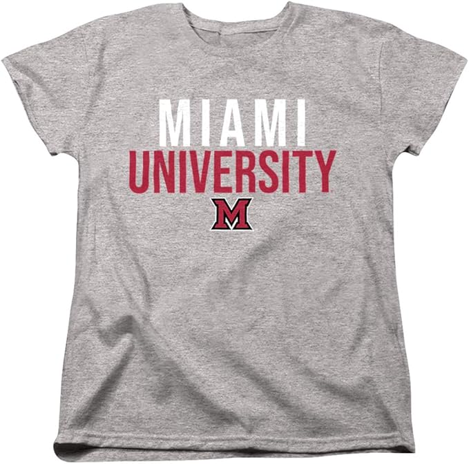 Amazon.com: Miami University Official Ohio Stacked Women's T Shirt ...