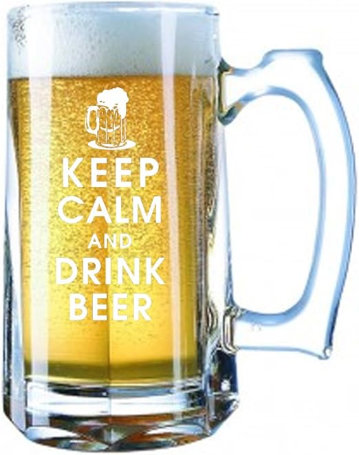 Amazon.com | Giant Beer Mug 28 Ounces Personalized Beer Stein - KEEP ...