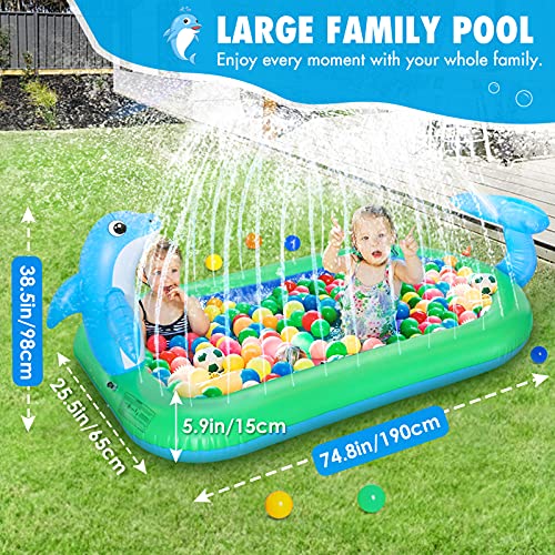 Splash Pad Kids Pools Baby Pool, Upgraded Splash Pad Sprinkler for Kids ...