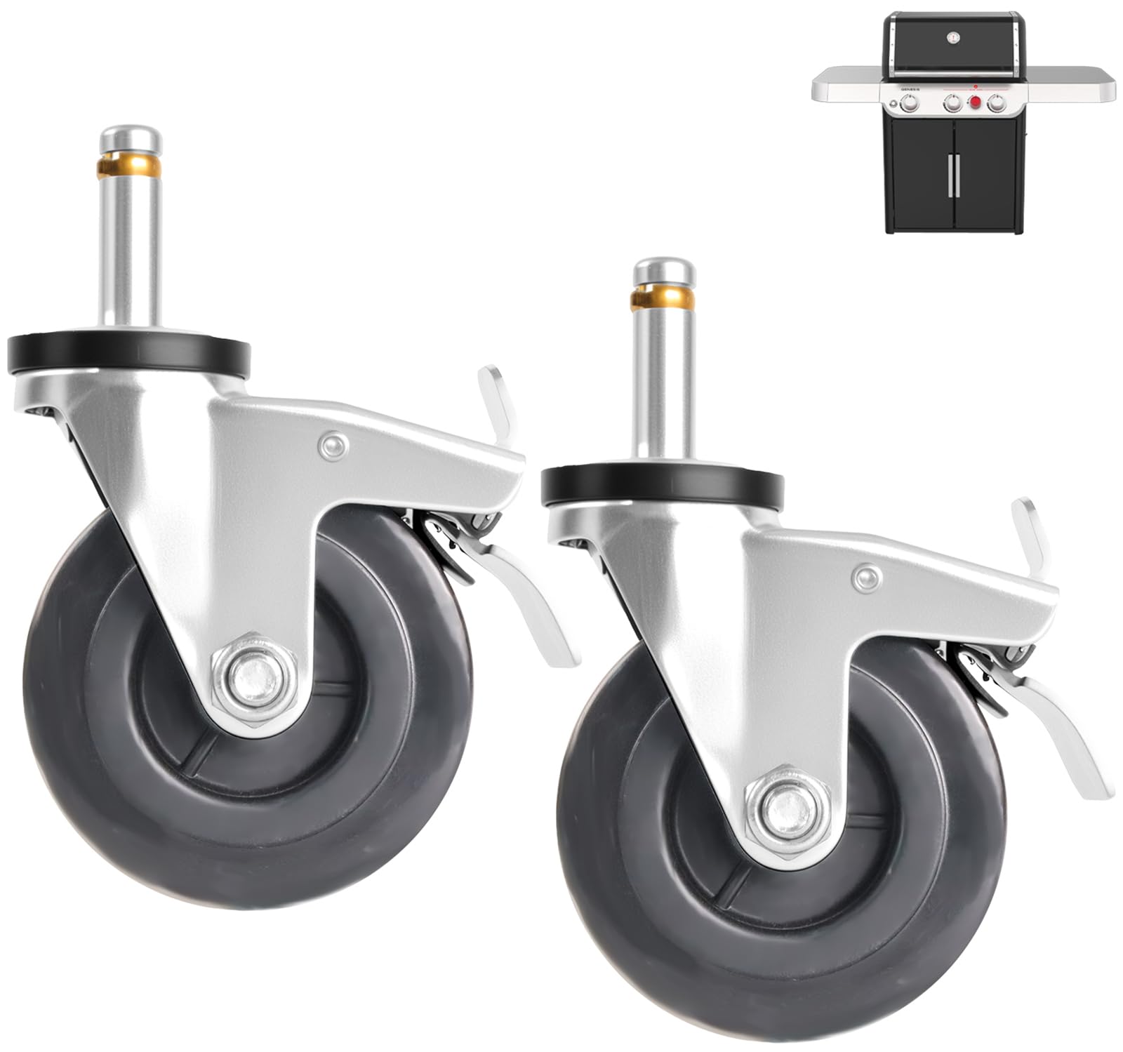 64413 64412 Locking Caster Wheels with Insert for Weber Genesis 300/400 ...