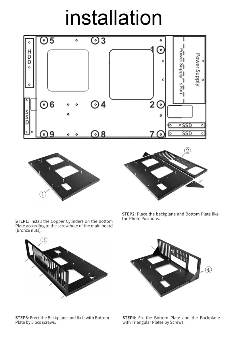 Mua ATX PC DIY Open Air Frame Case, ATX mATX Mini ITX Motherboard, ATX ...