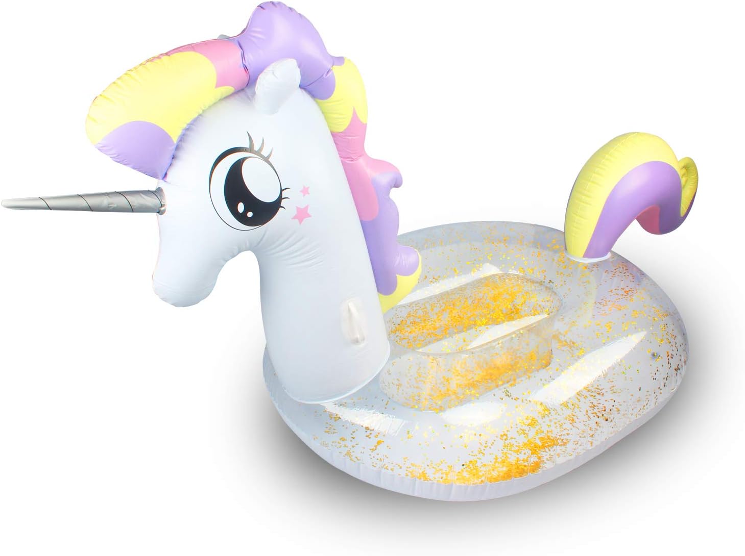 Myir Giant Inflatable Sequin Unicorn Float, Large Outdoor Swimming Pool ...