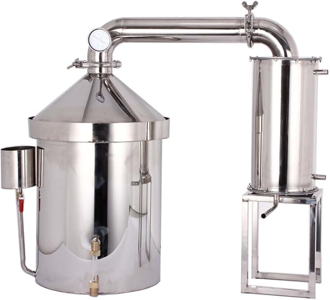 32~160L litri distillatore acqua per oli essenziali Alambicco acciaio inox vetro casa: Amazon.it ...