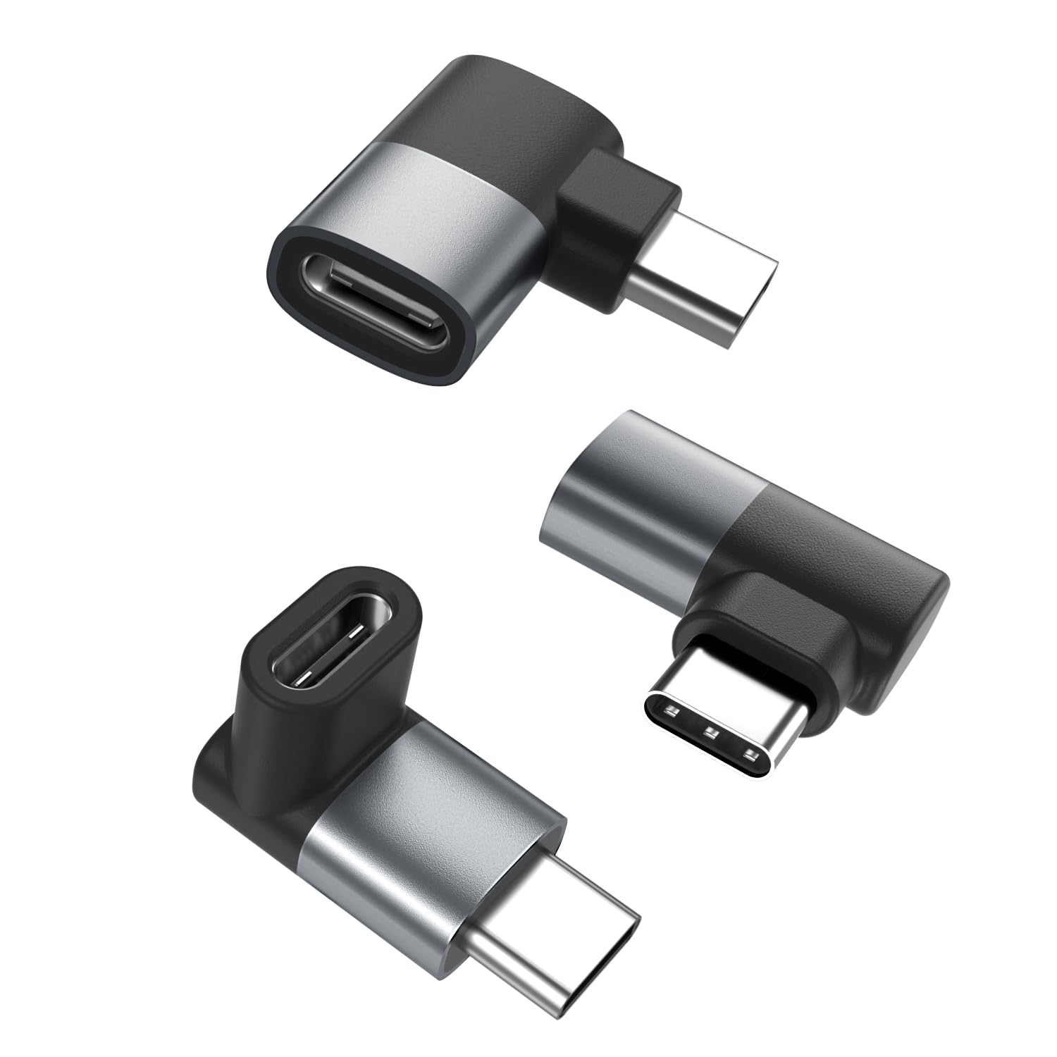 Basesailor 90 Degree USB C Adapter 3Pack,Right Angle USB C Male to Type ...
