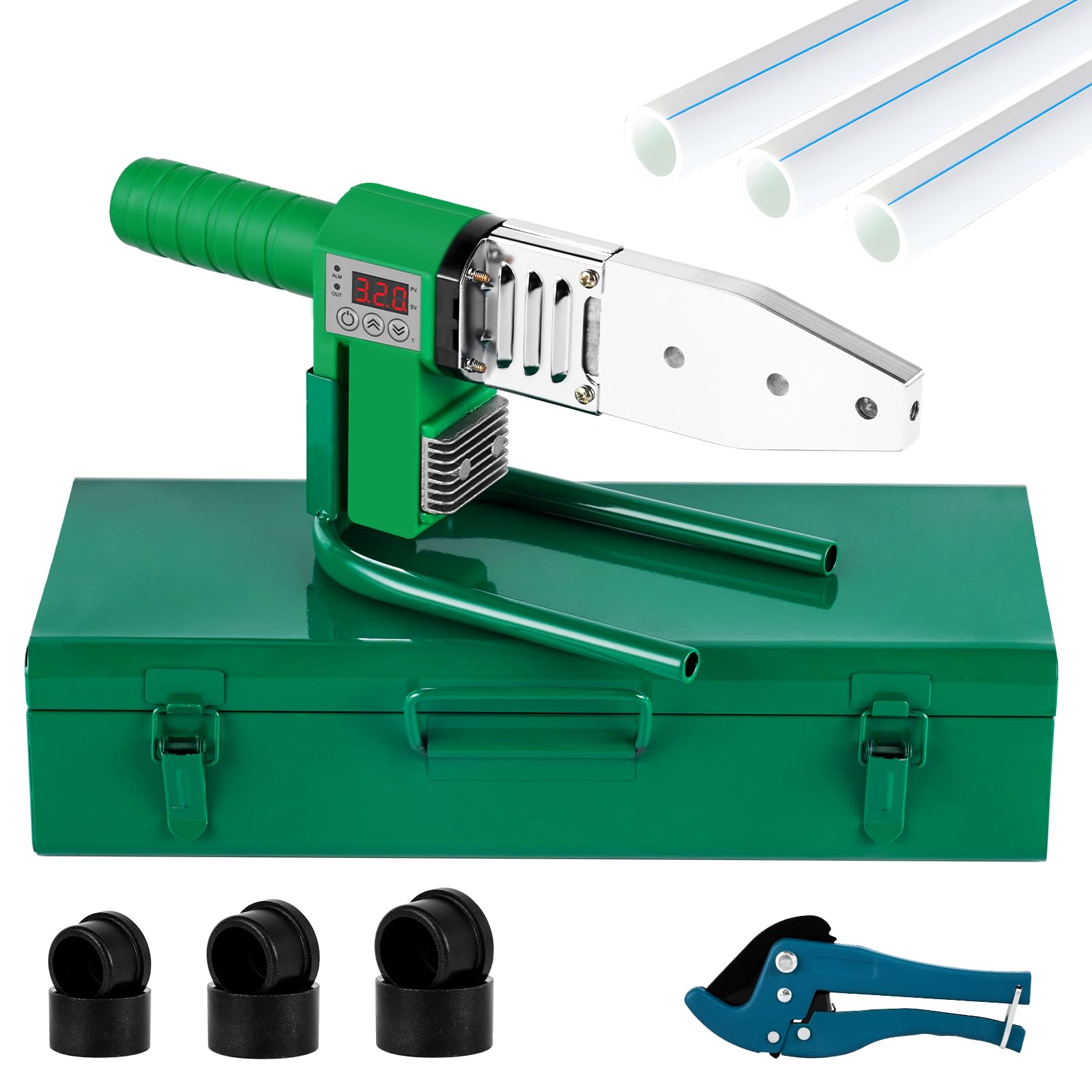 Plastic Water Pipe Welder with 0.79/0.98/1.26'' Die, 110V Plastic pipe welding tool for PE, PPR ...