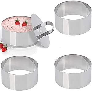 Amazon.com: ManYee 3-Inch Stainless Steel Cake Rings 4 Pack Round Small ...