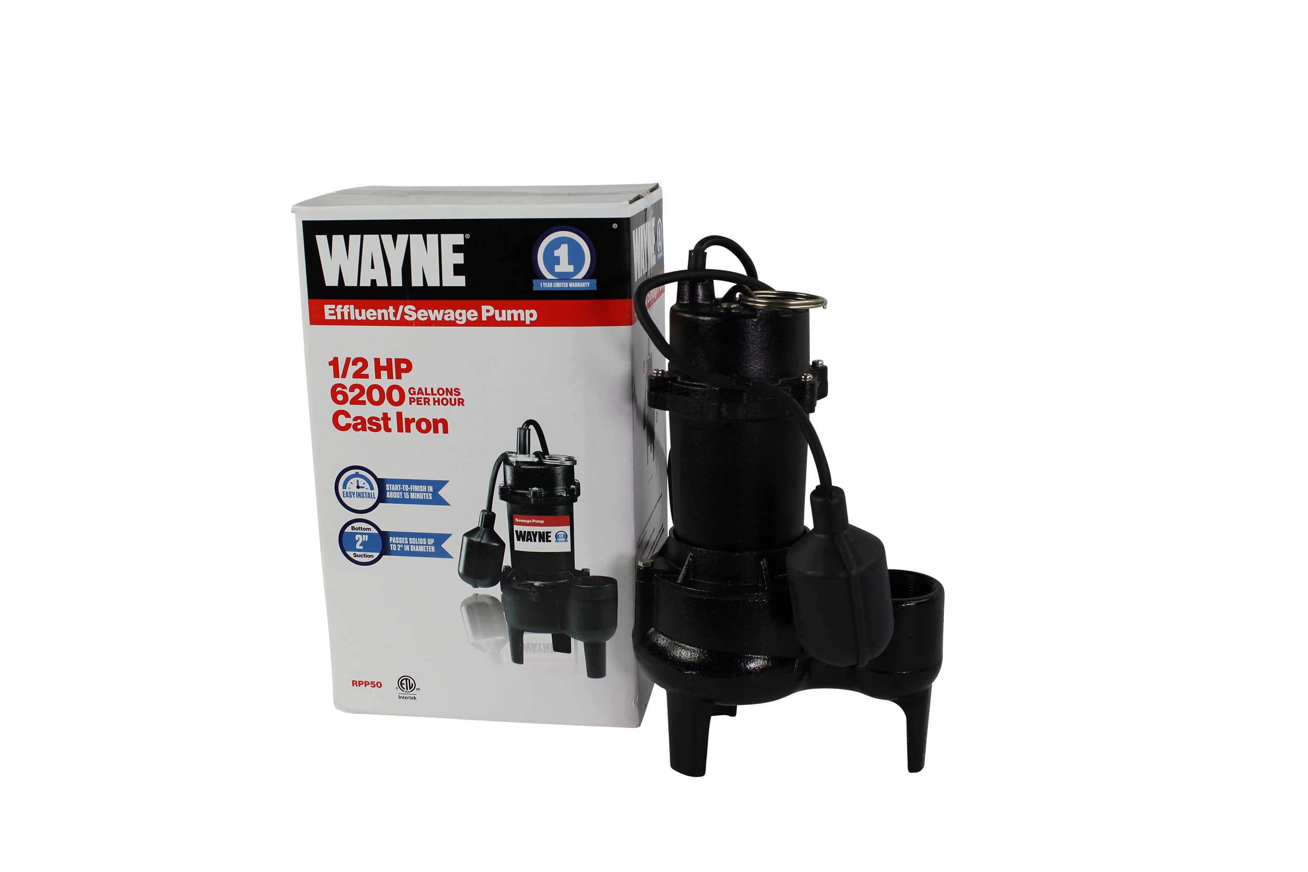 Mua Wayne RPP50 Cast Iron Sewage Pump with Piggy Back Tether Float ...