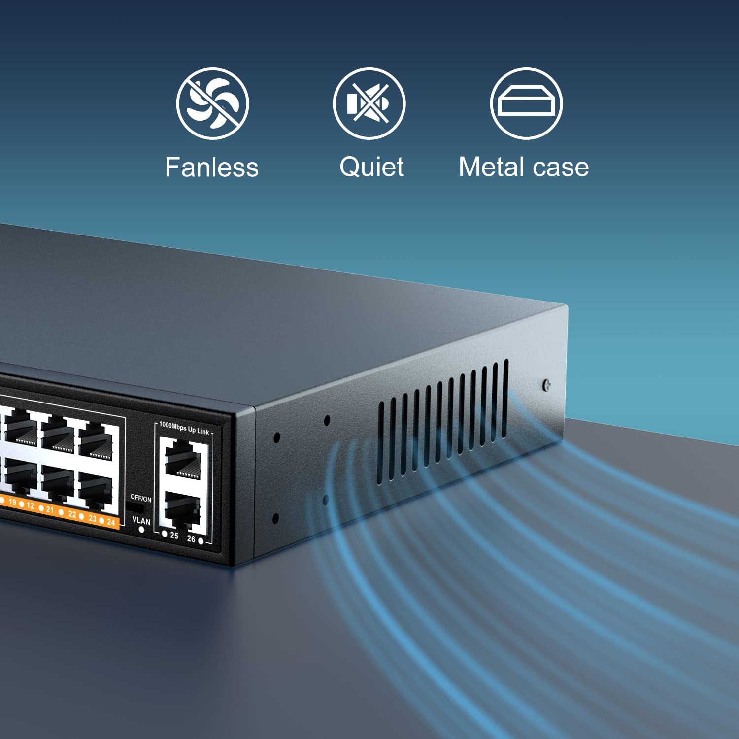 Mua 24-Port Gigabit Ethernet Switch with 2 Uplink 1000Mbps Ports, 26 ...