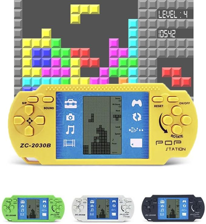 Jiamins Classic Tetris Handheld Games, Electronic LCD Vintage Brick ...
