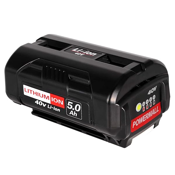 Powermall Lithium-Ion 40V 5.0Ah Battery Compatible with Ryobi 40 Volt ...