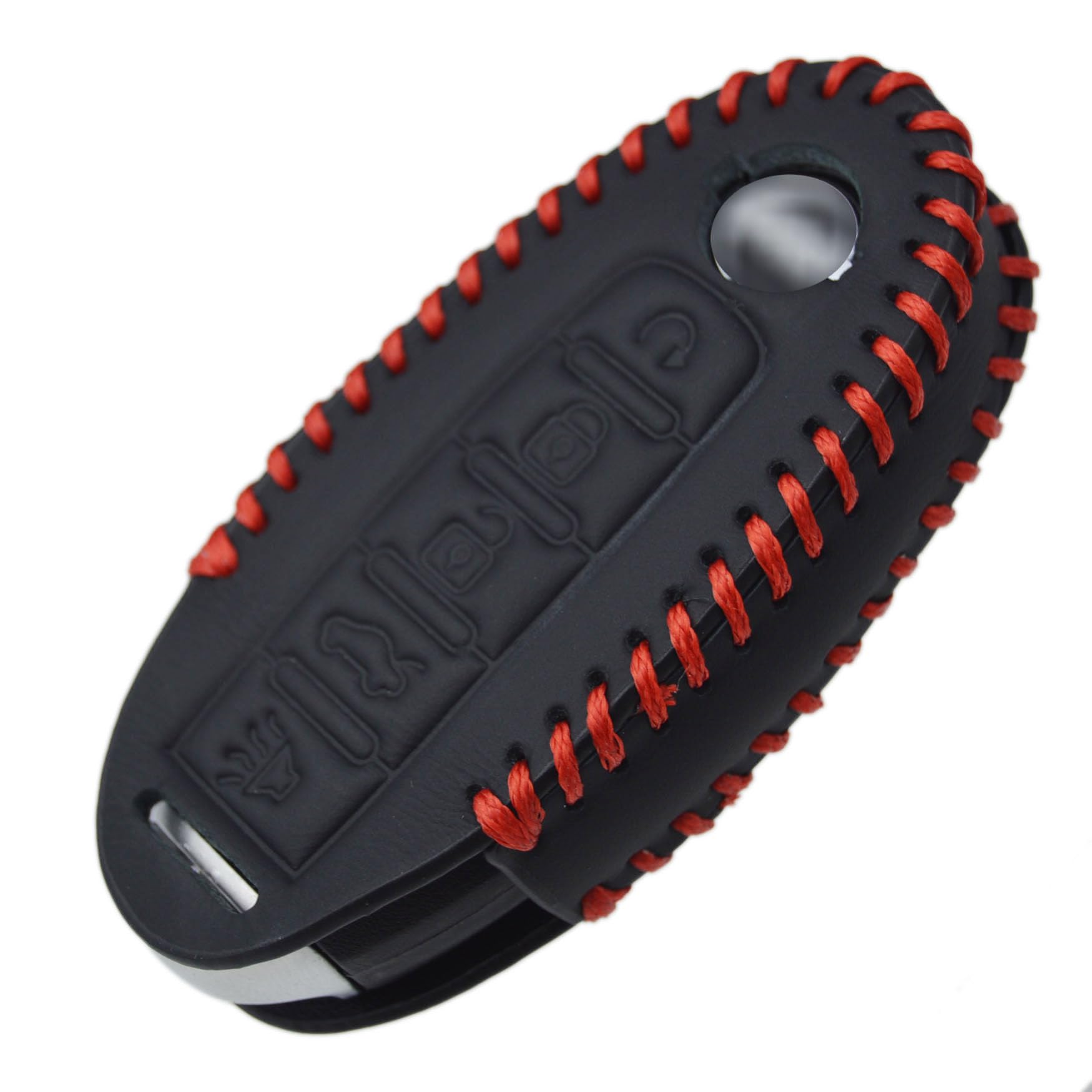 Handmade Stitching Leather Key Fob Cover for Nissan Titan Frontier SL ...