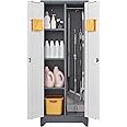 Amazon.com: GREATMEET 65" Broom Storage Cabinet, Metal Utility Closet ...