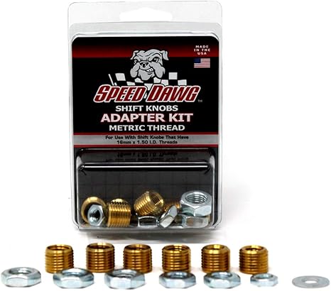 Speed Dawg Metric Thread Shift Knob Adapter Kit with 6 Sizes, Shift ...