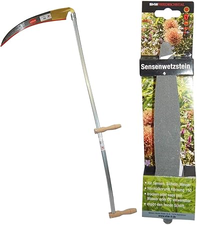 SHW-FIRE 59138 Set Sense Geschmiedet und Sensenwetzstein Wetzstein inkl ...