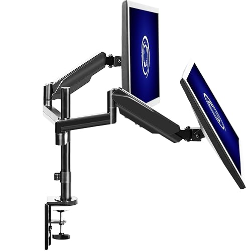 VIVO 17 to 32 inch Dual Pneumatic Monitor Mount, 2 Pneumatic Arms ...