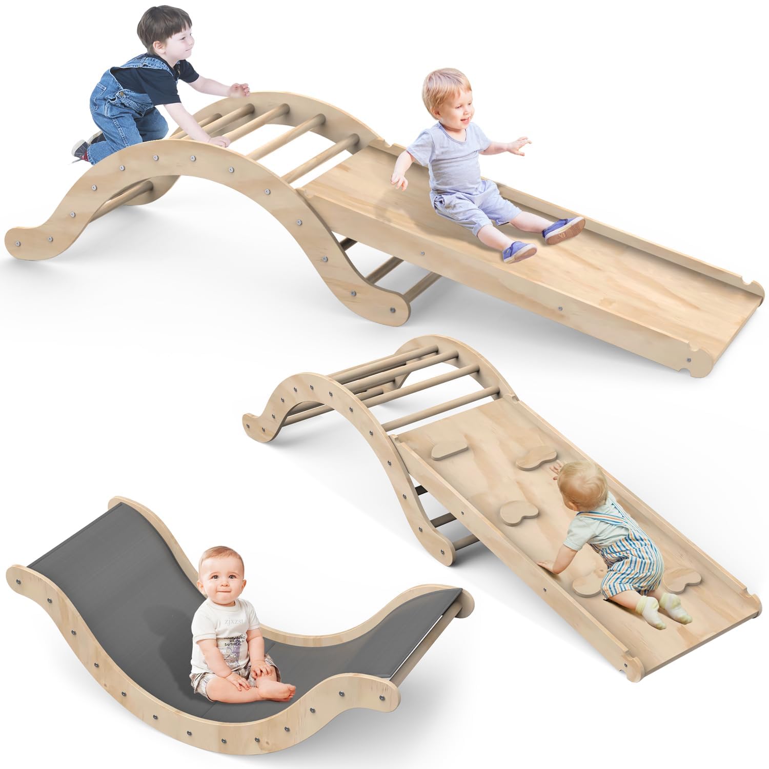 Mua Climbing Ladder Toys for Toddlers with Ramp and Padding, 3-in-1 ...