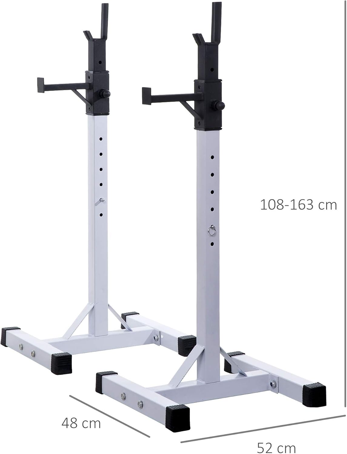 HOMCOM Heavy Duty Weights Barbell Stand Adjustable Stable 2 Bars Holder ...