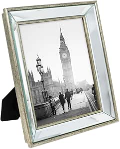 Amazon.com - Isaac Jacobs 8x10 Silver Beveled Mirror Picture Frame ...