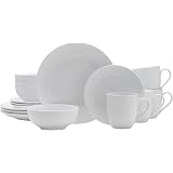 Amazon.com: Everyday White by Fitz and Floyd Beaded 16 Piece Dinnerware ...