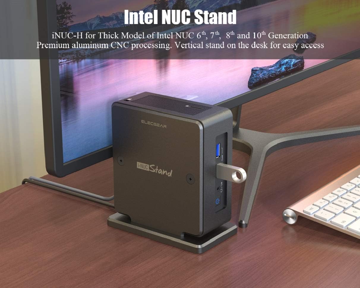 ElecGear Vertical Stand for Intel NUC Mini PC, iNUC-H Aluminum Cooling ...