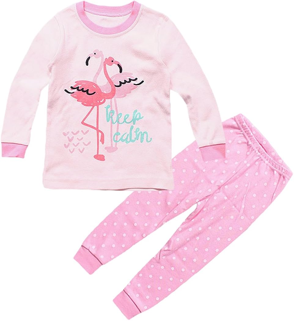 Tkria Ensemble de Pyjama Enfant Fille Manches Longues Pyjamas Flamant ...