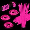Amazon.com: Taikula 60 Pack 8” Pink Glow Sticks Bracelet Bulk Glow ...