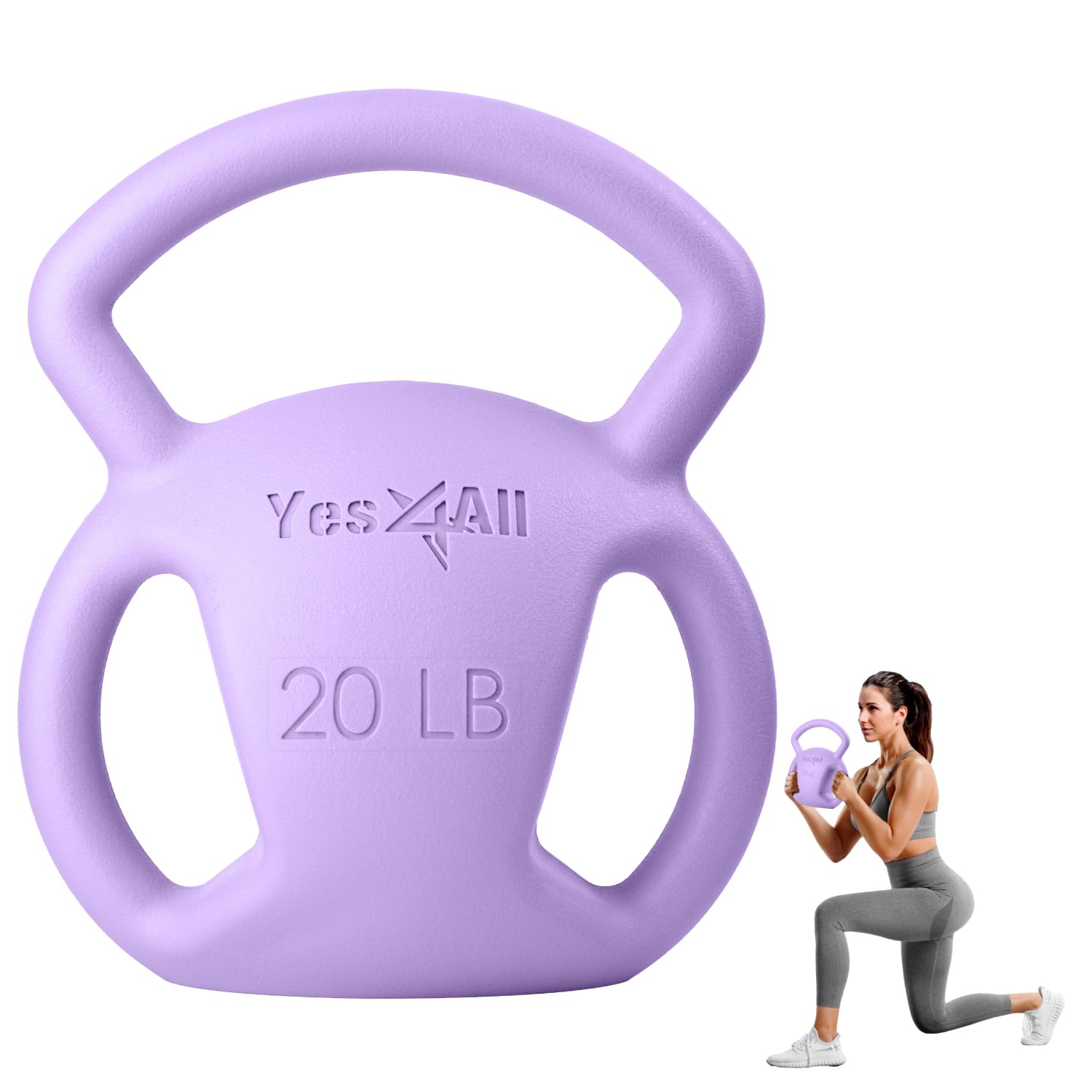 Yes4All Kettlebell Weight with Wide Multigrip Handle for Dumbbell ...