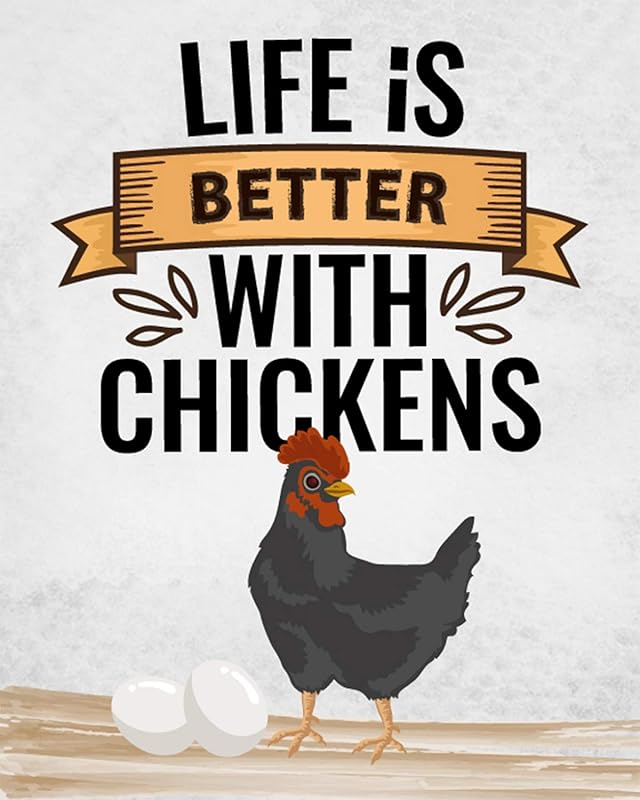 Amazon.com: Life Is Better With Chickens Wall Decor Art Print on a ...