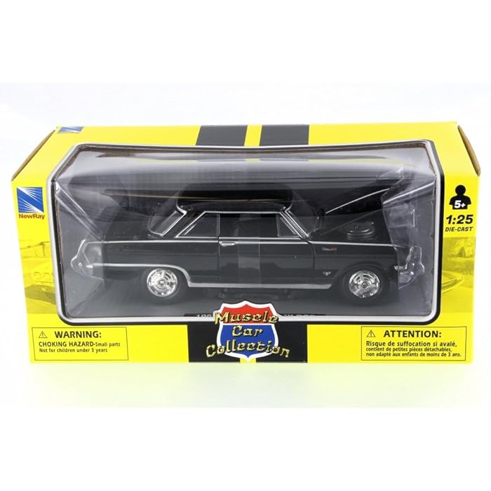 Buy New Ray 1964 Chevy Nova SS, Black 71823B - 1/24 Scale Diecast Model ...