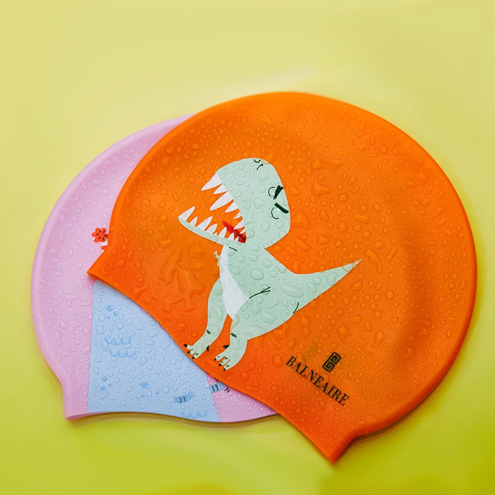 BALNEAIRE Silicone Swim Caps for Long Hair Kids Boys Girls Waterproof ...