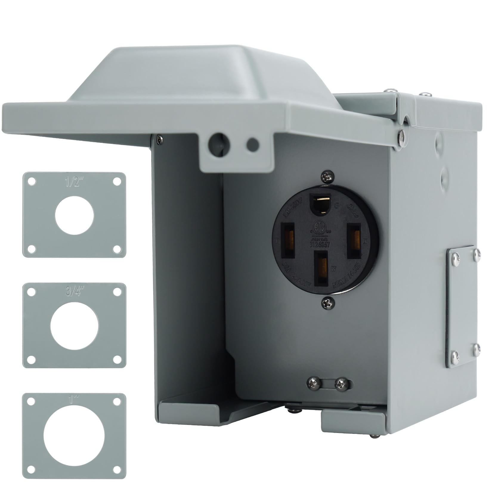 Risornda 50 Amp RV Power Outlet Box, 125 Volt NEMA 14-50R RV/EV ...