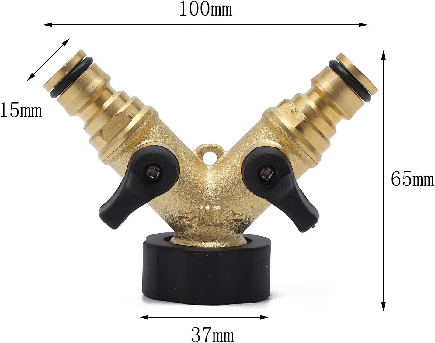 Garden Water Connector (2 Way Tap Divider Auto Connector Brass & Rubber ...
