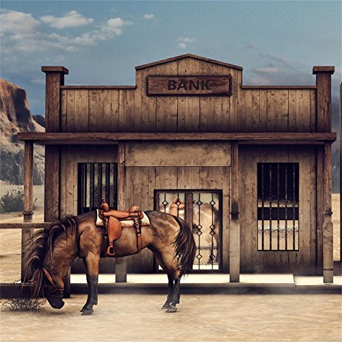 Buy AOFOTO 10x10ft Vintage Bank Backdrop Old-fashioned Wooden House ...