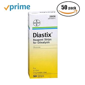 Bayer Diastix, Reagent Strip, Tests Glucose in Urine, 50/Pack, 100/Pack ...