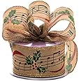 Amazon.com: Paper Mart Natural Wired Christmas Ribbon : Arts, Crafts ...
