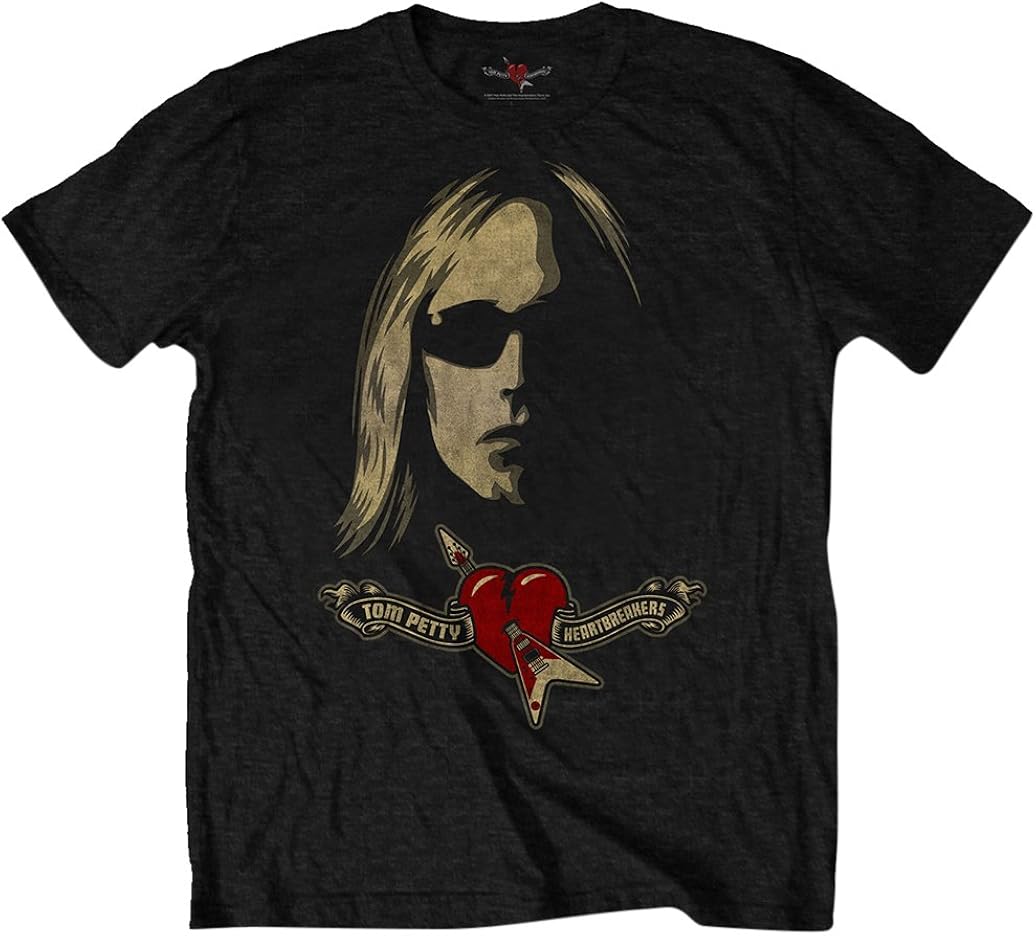 Amazon.com: Tom Petty Men's Shades & Logo (Soft Hand Inks) Slim Fit T ...