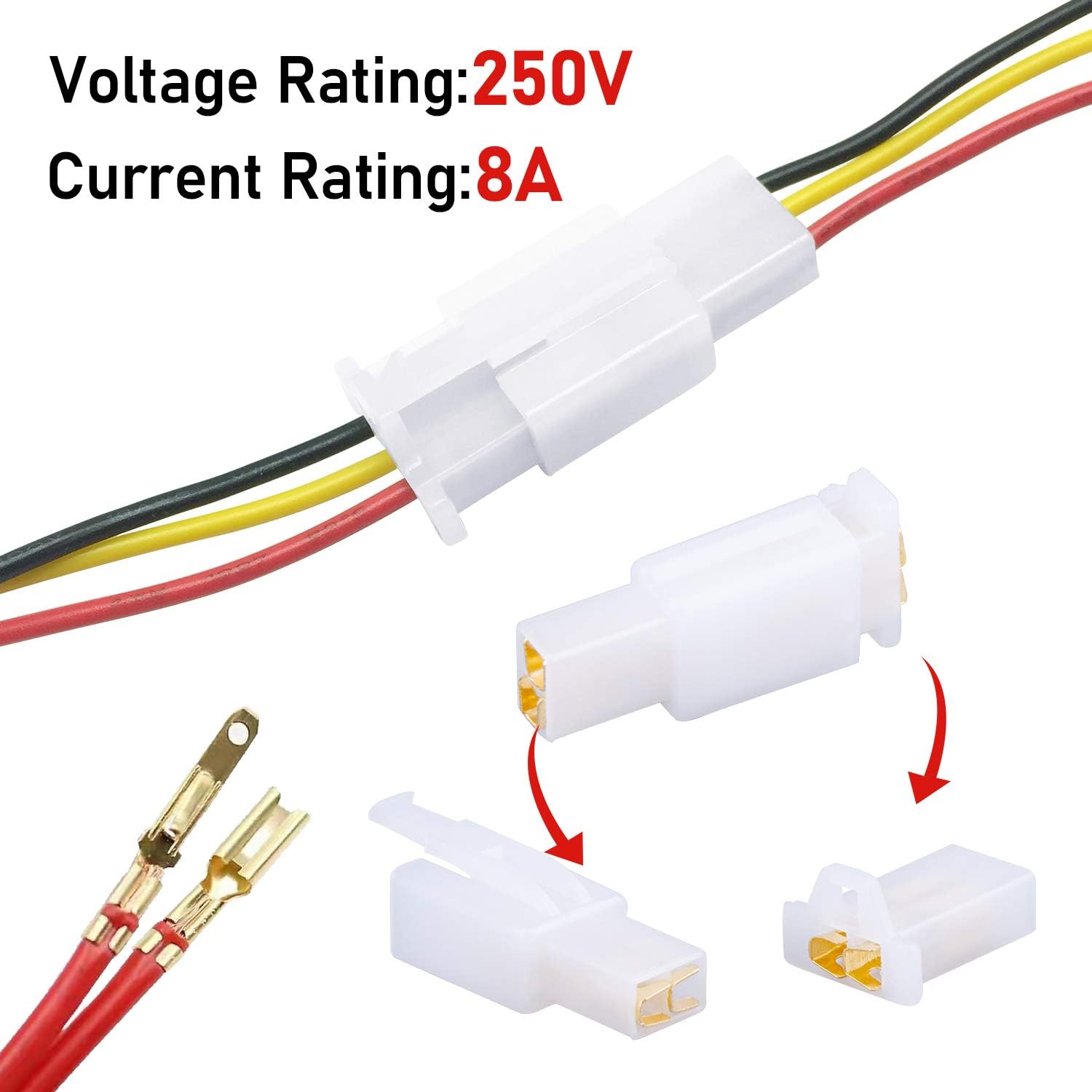 200 Pcs 2.8mm Automotive Electrical Wire Connectors Kit, 2.8mm Pitch 2 ...