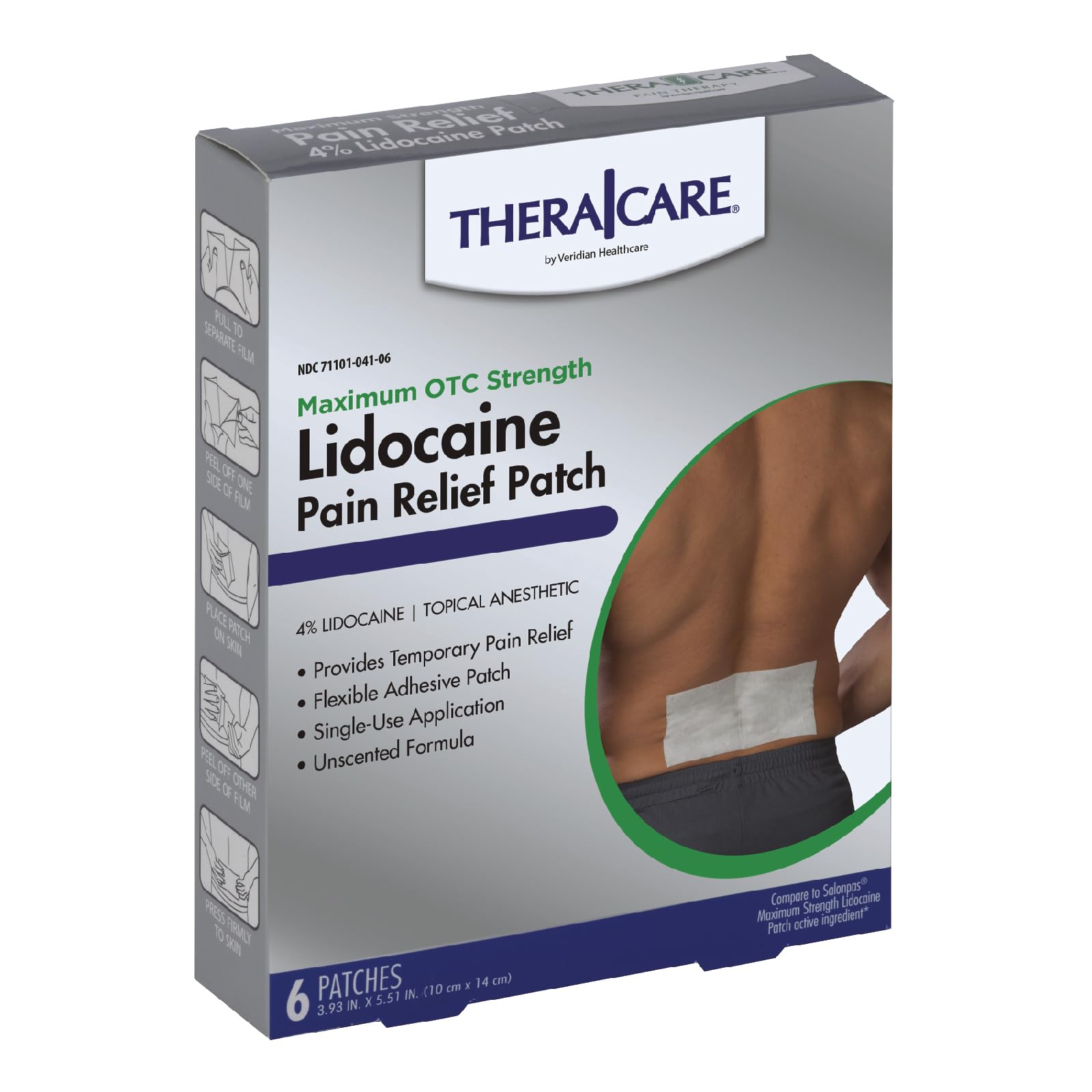 Thera|Care Maximum Strength OTC Pain Relief Patch | 4% Lidocaine Patch ...