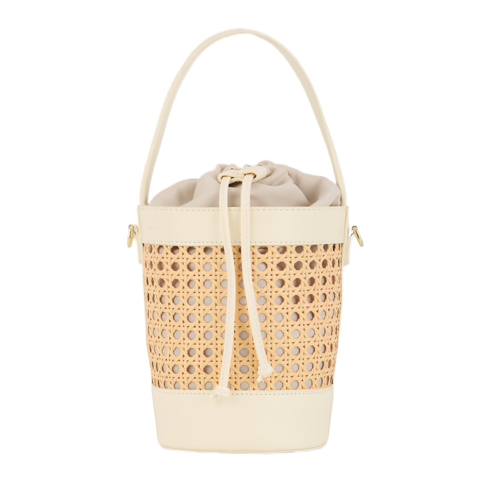 GOKTOW Rattan Purse Bucket Bag for Women,Straw Beach Bucket Tote Bag ...
